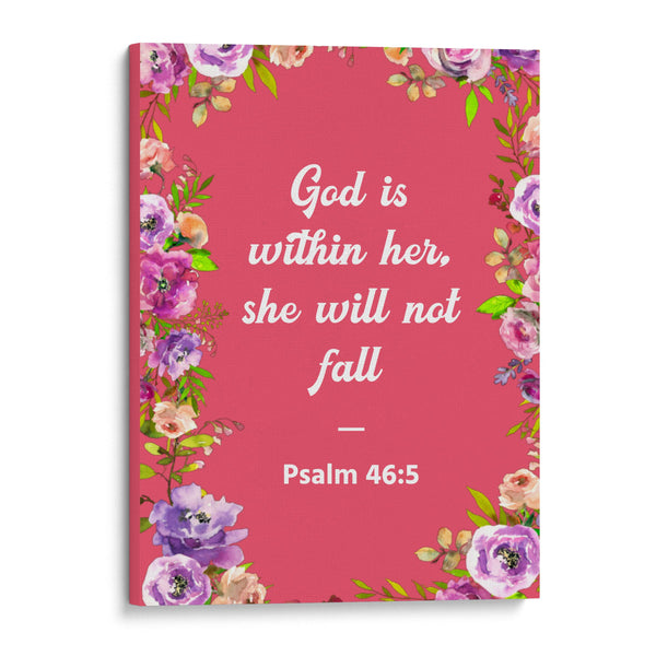 God is Within Her She Will Not Fall - Christian Wall Decor - Aprojes